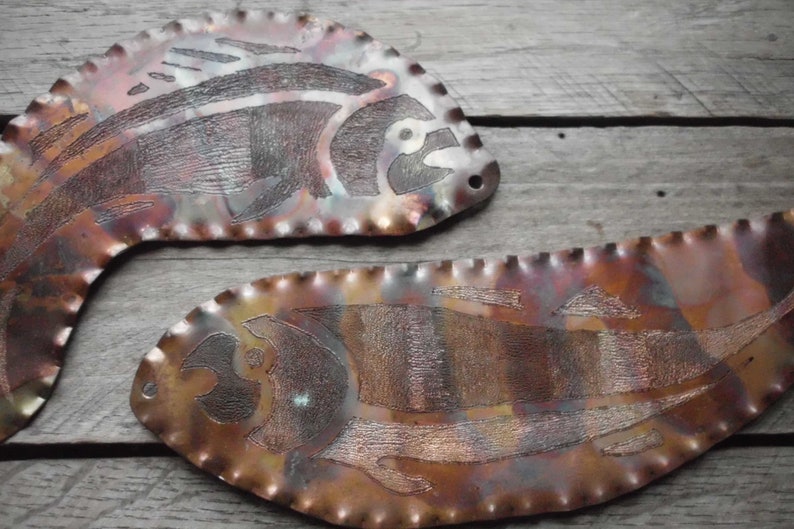 Etched Copper Fish Ornaments | Etsy