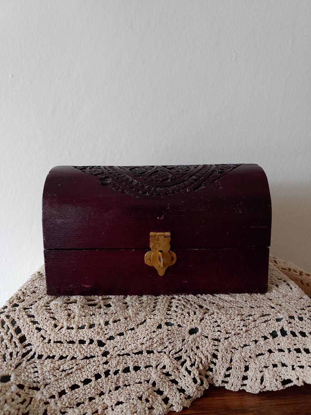 Antique Carved Wood Box - Etsy