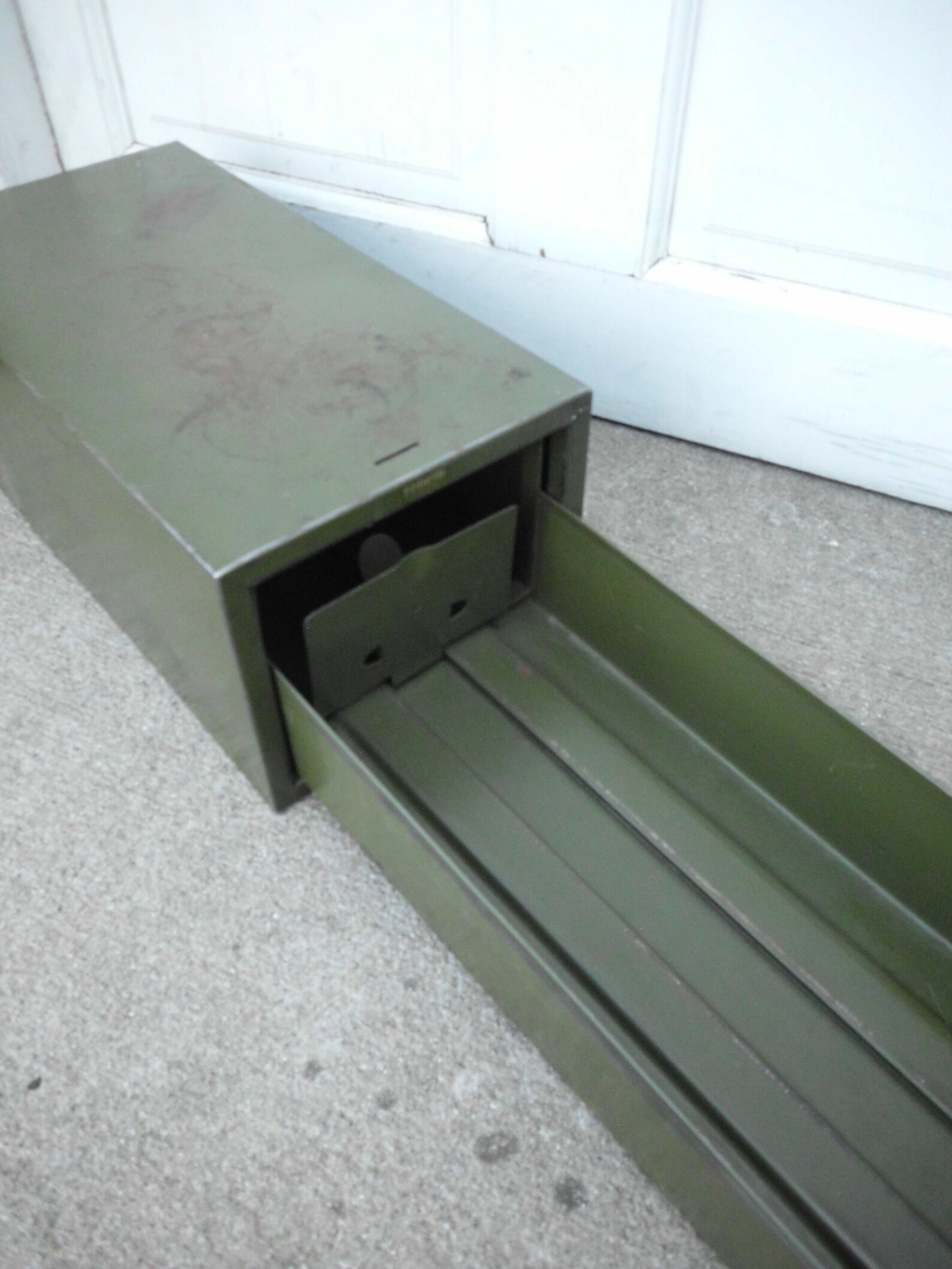 Green Metal Card File Box - Etsy