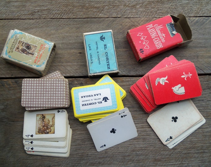 Miniature Playing Cards Set of Three Decks - Etsy