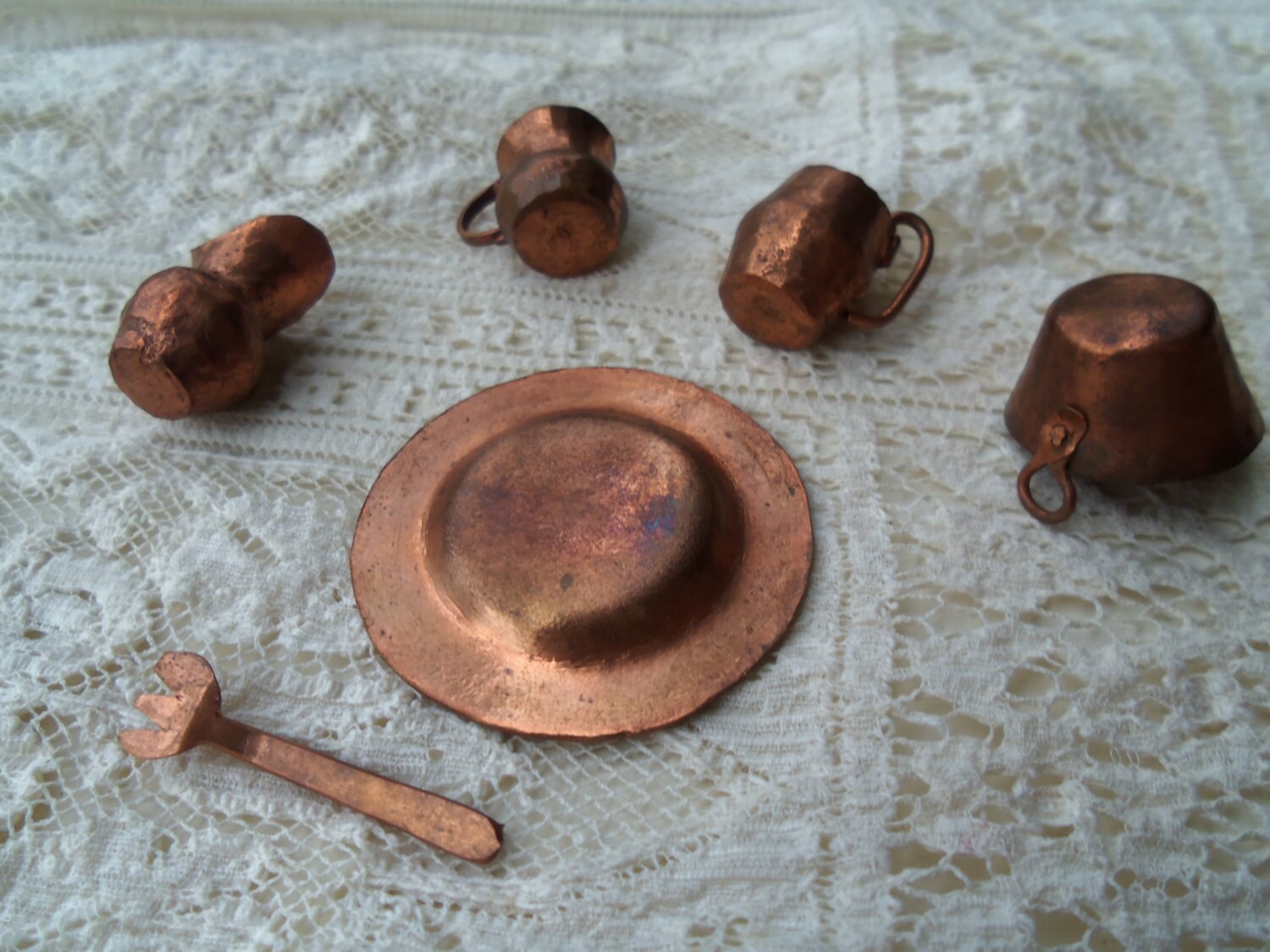 Miniature Hand Forged Copper Kitchenware old World Miniature - Etsy