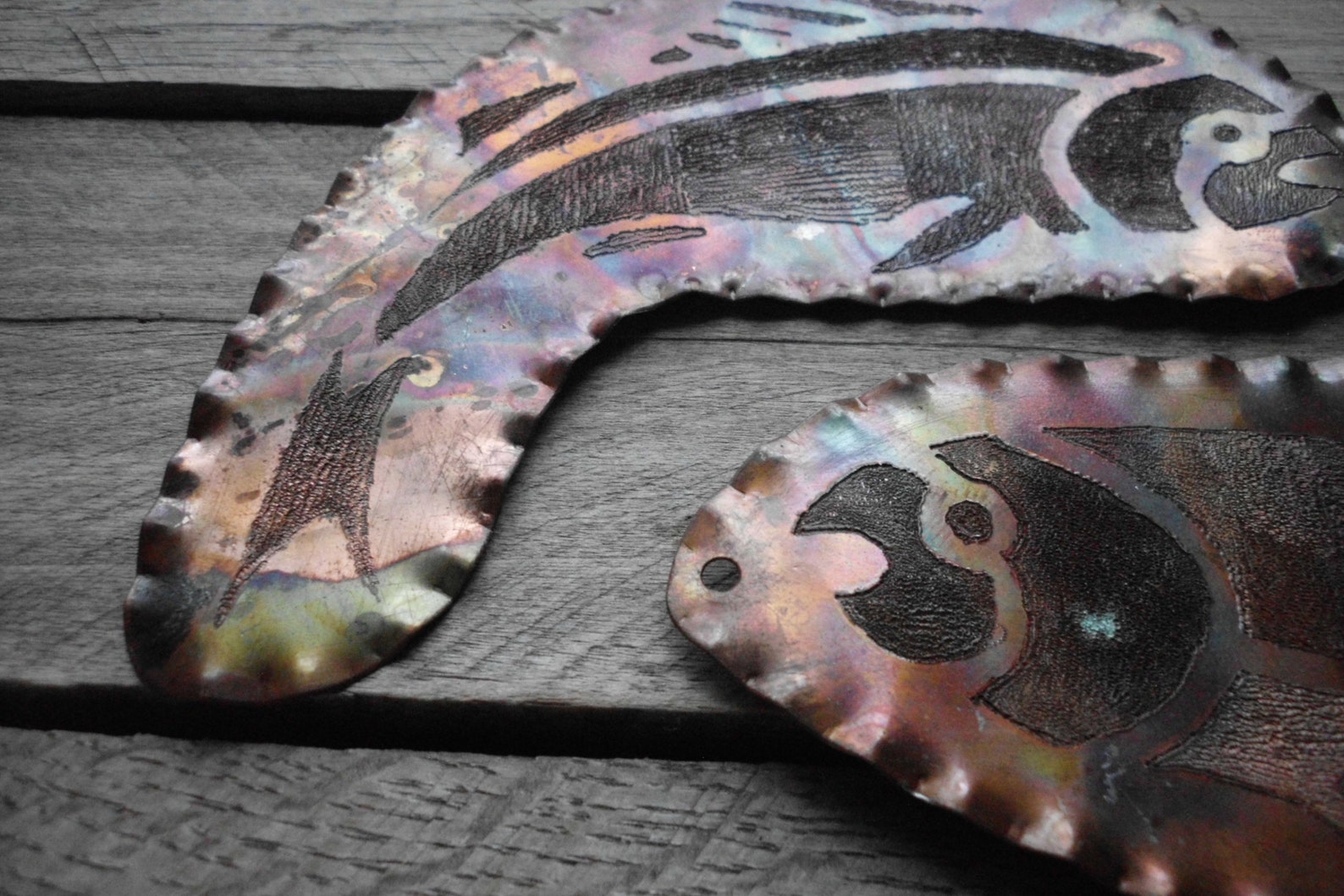 Etched Copper Fish Ornaments | Etsy
