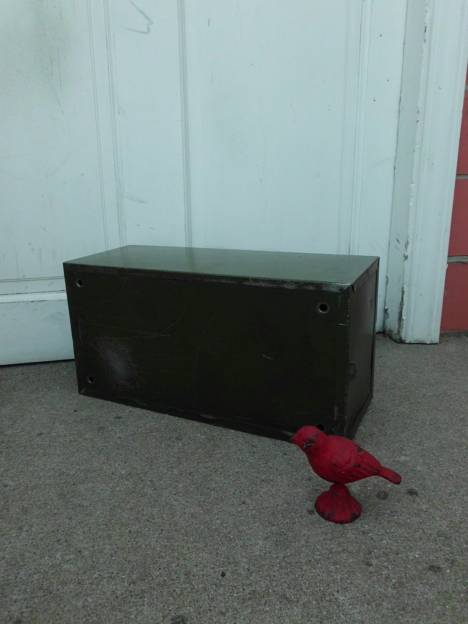 Green Metal Card File Box - Etsy