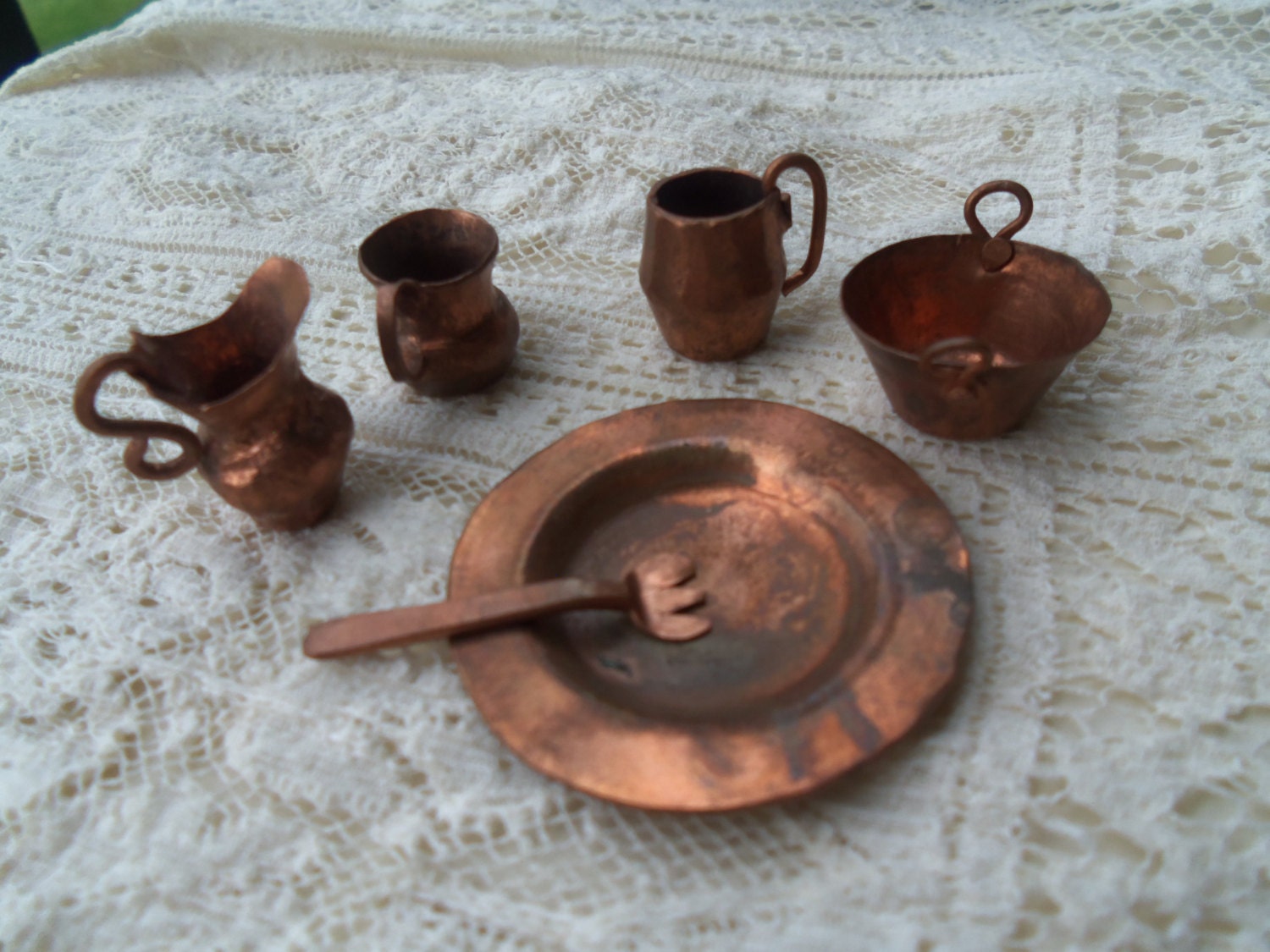 Miniature Hand Forged Copper Kitchenware old World Miniature - Etsy