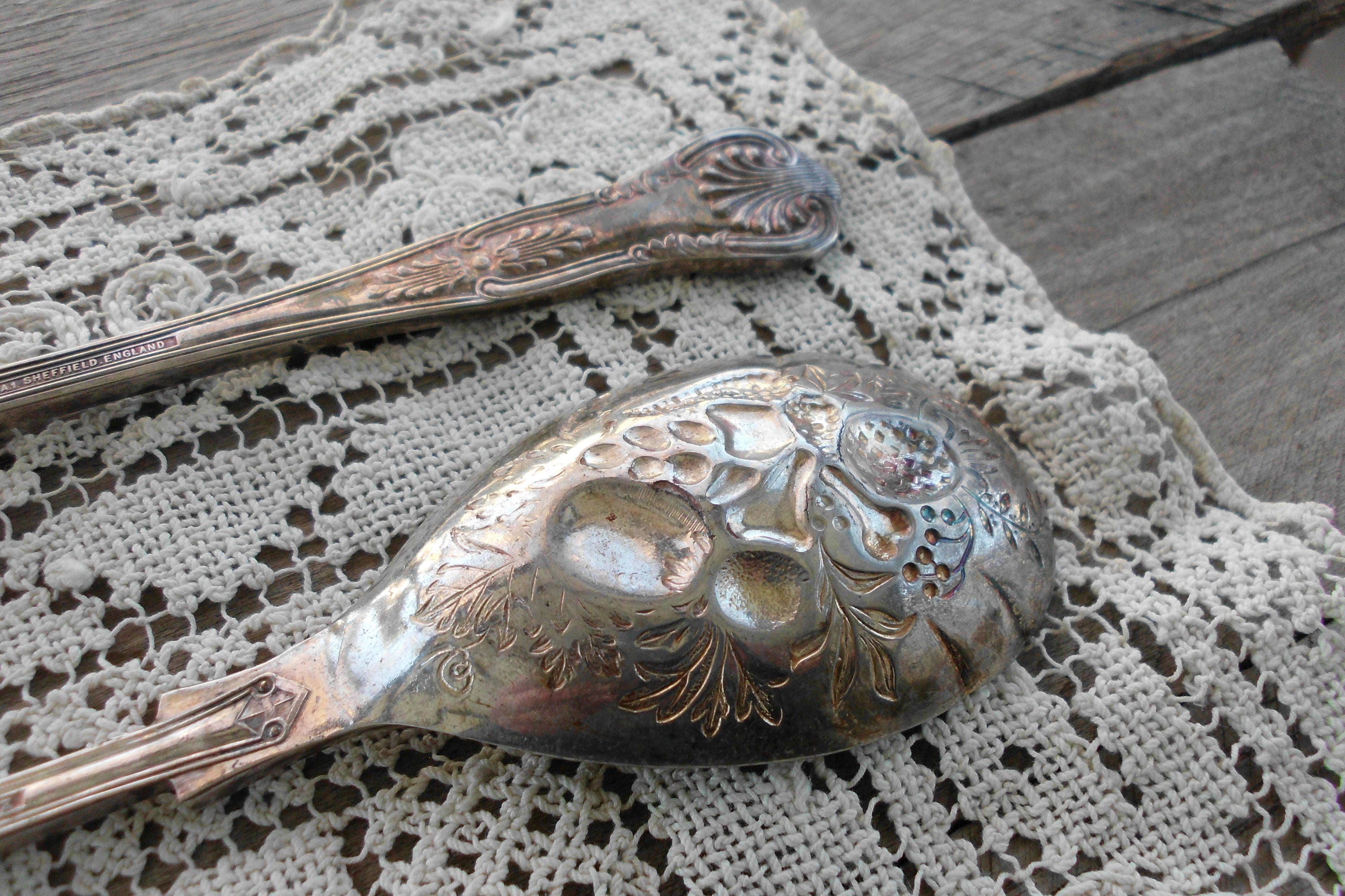 Sheffield Silver Plate Salad Serving Set - Etsy