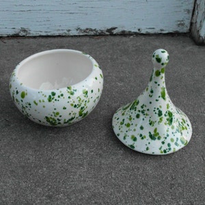 Fab Mid Century Spatterware Ceramic Jar - Etsy