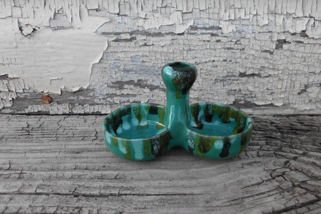 Turquoise Ceramic Spice Cellar - Salt & Pepper Cellar - Etsy