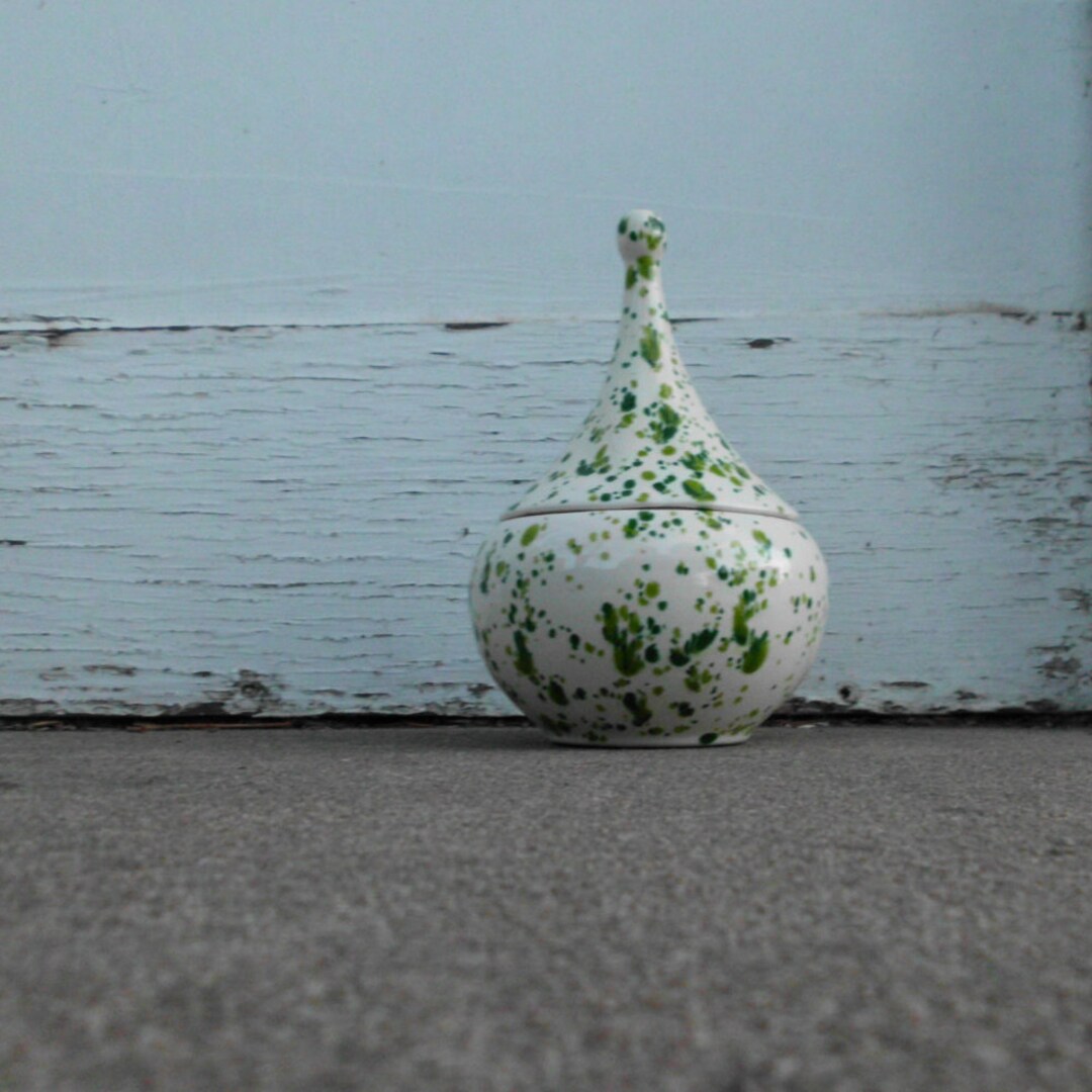 Fab Mid Century Spatterware Ceramic Jar - Etsy
