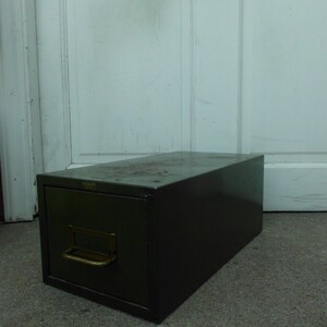 Green Metal Card File Box - Etsy