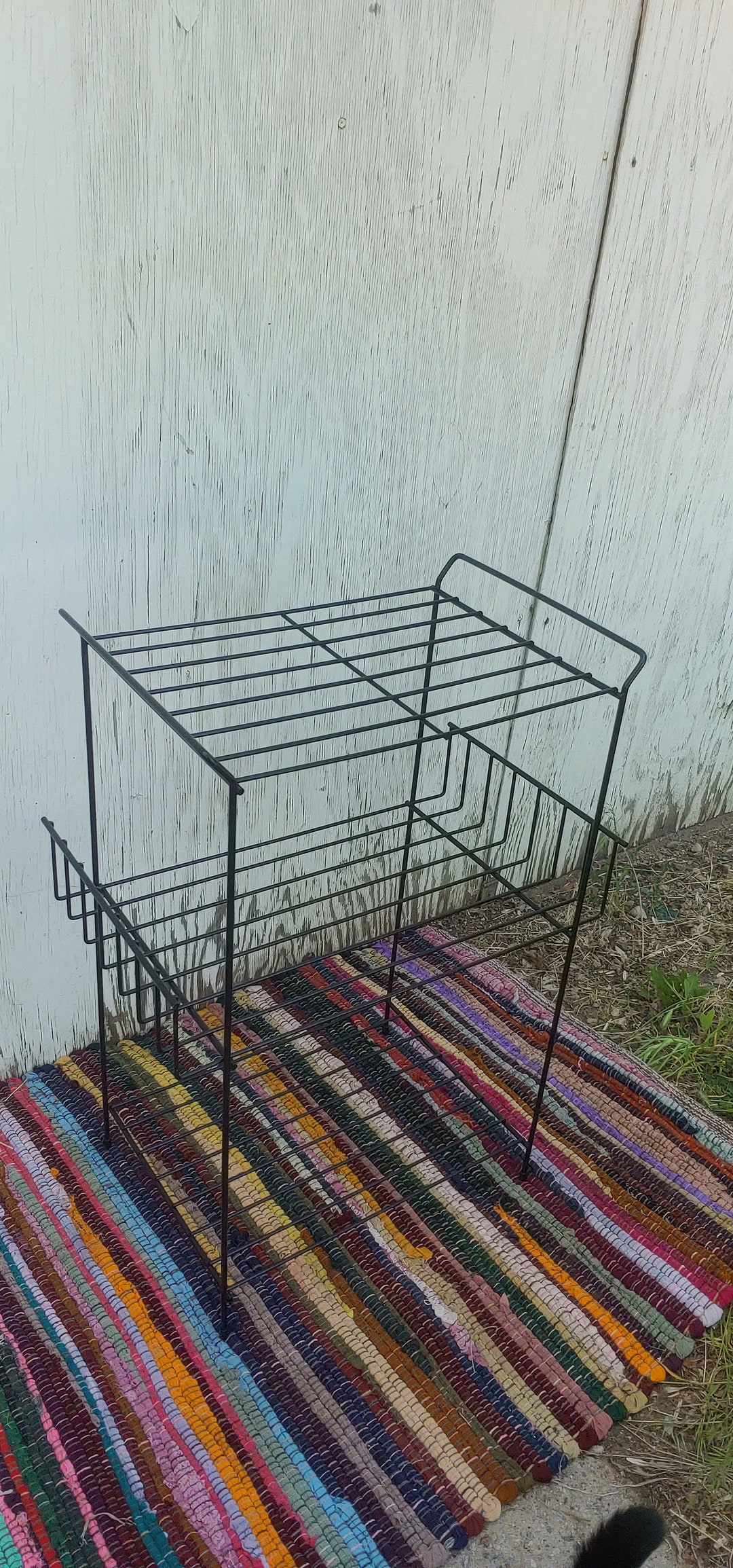 Mid Mod Black Wire Table - Album Storage Table - Etsy