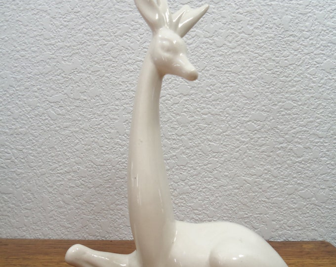 Vintage Modern White Ceramic Deer - Etsy