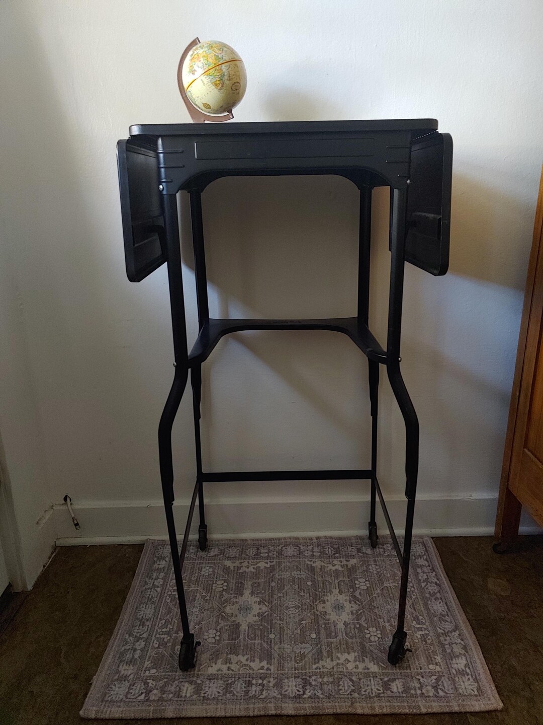 Rare Tall Metal Rolling Drop Leaf Table - Unique Standing Desk - Etsy