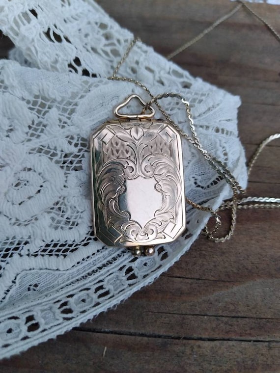 Antique Victorian Gold Filled Heart Locket Key Charm … - Gem