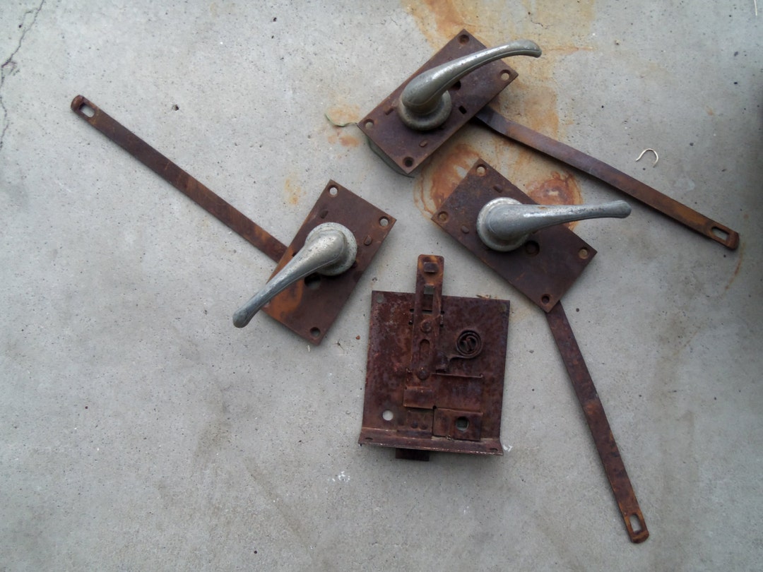 Vintage Rusty Industrial Door Handles and Hardware - Etsy