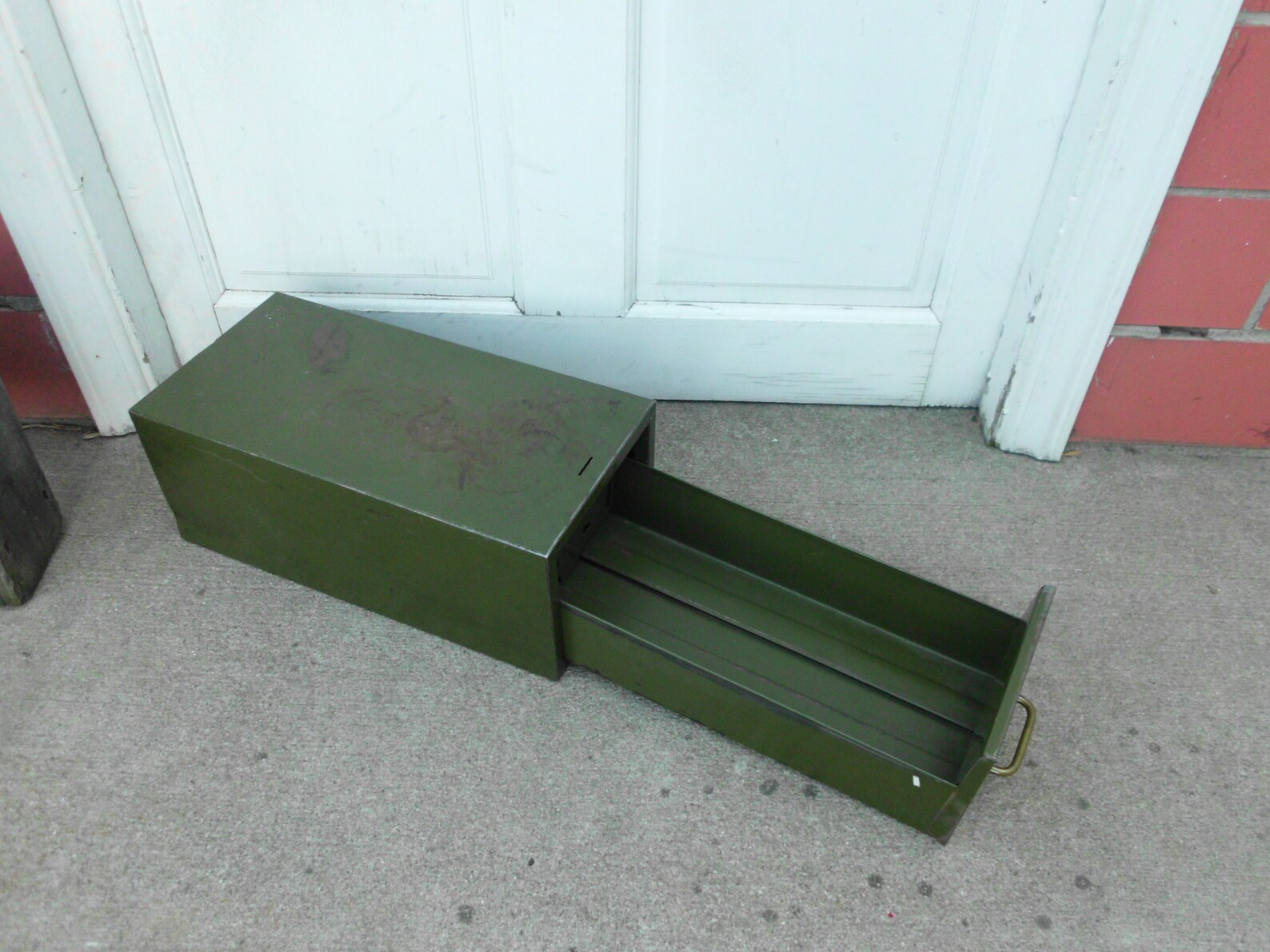 Green Metal Card File Box - Etsy