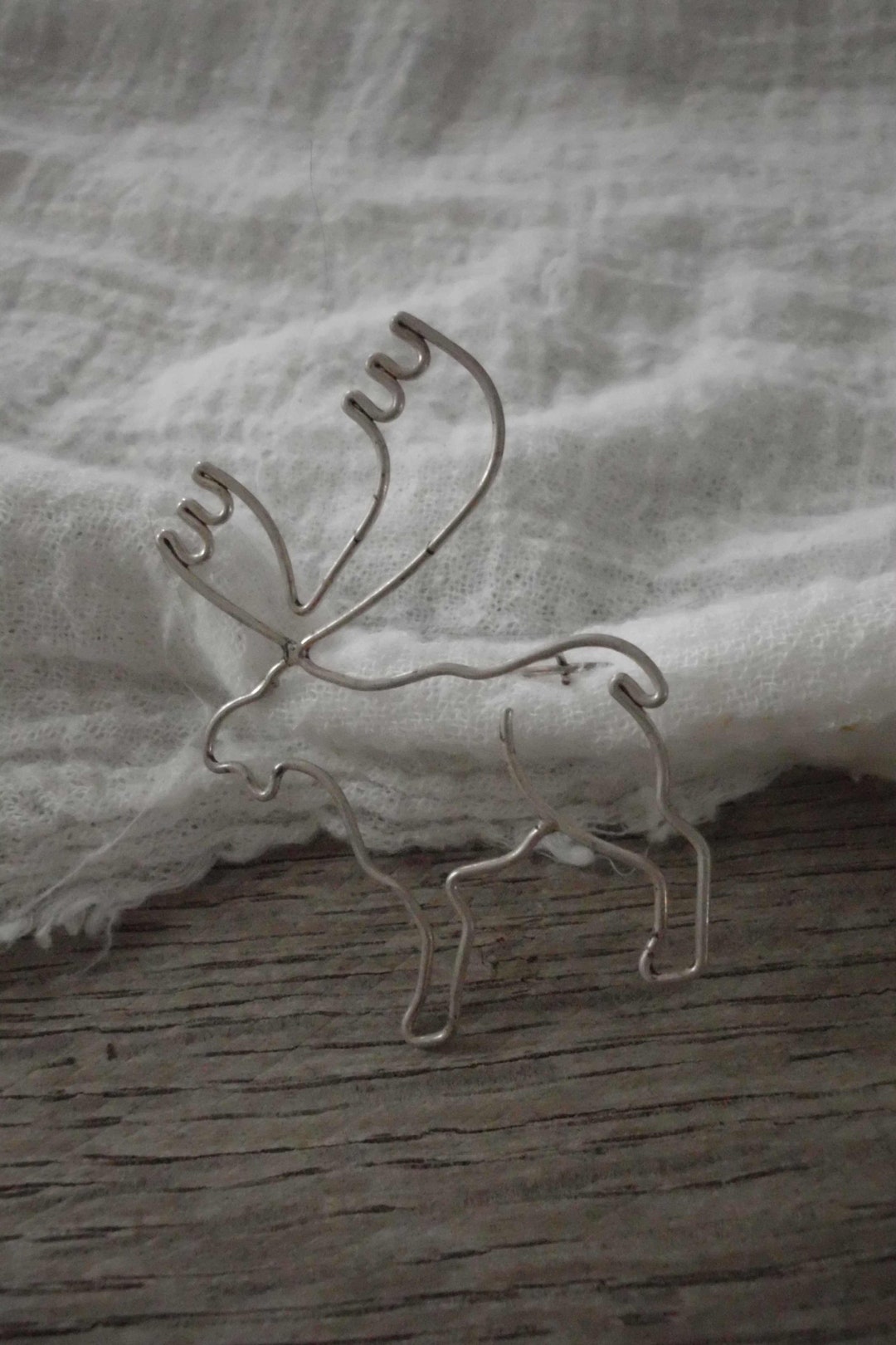 Sterling Silver Moose Pin - Silver Wire Moose Brooch - Etsy