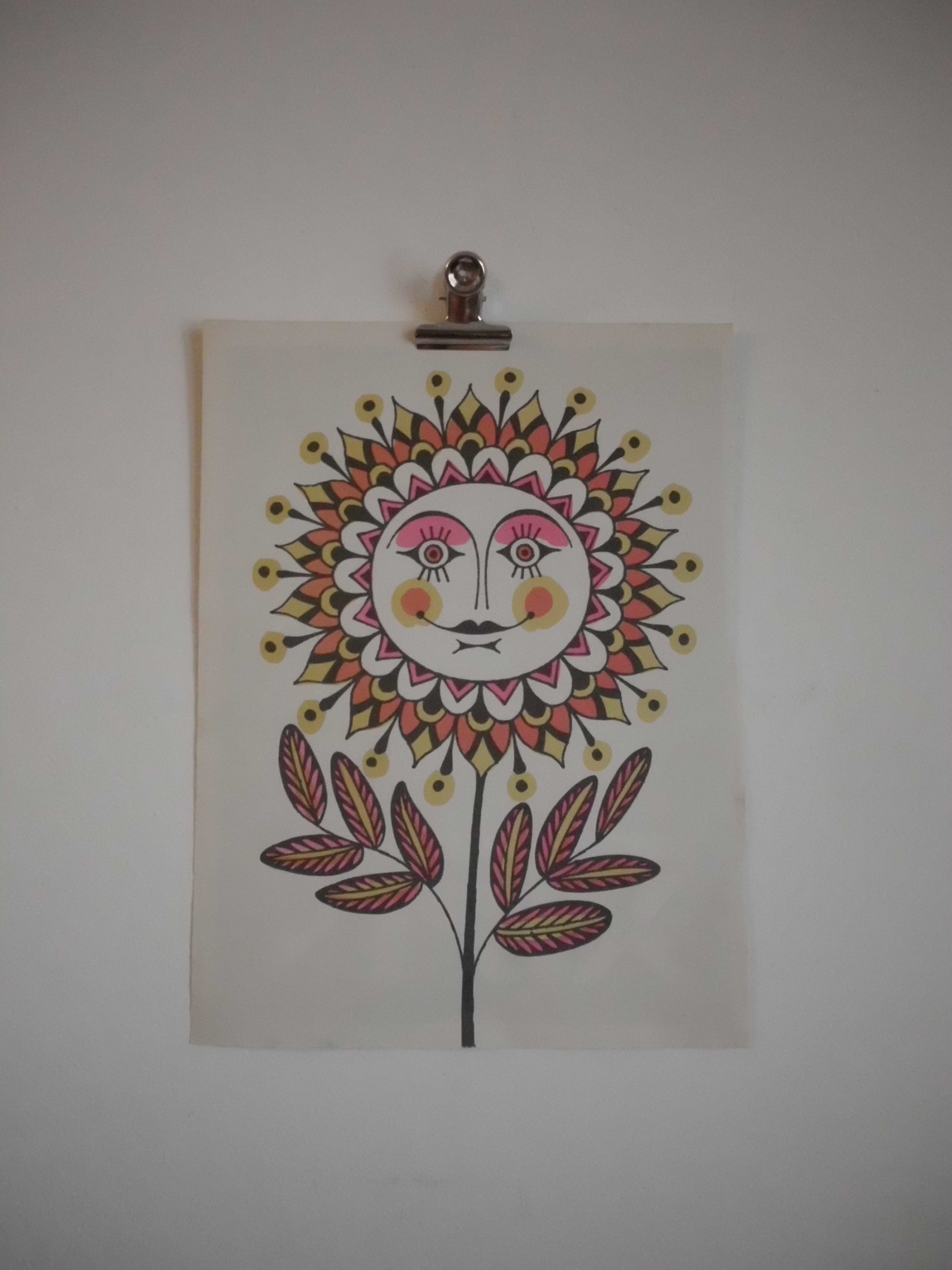 Mod Flower Book Page Print | Etsy