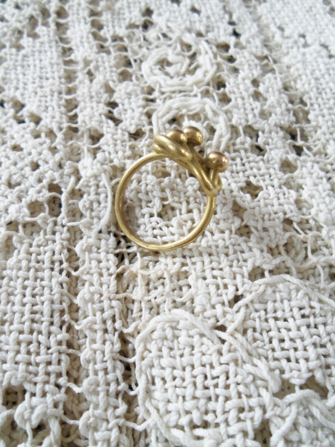 Vintage Brass Abstract Artisan Ring Size 5 1/2 - Etsy