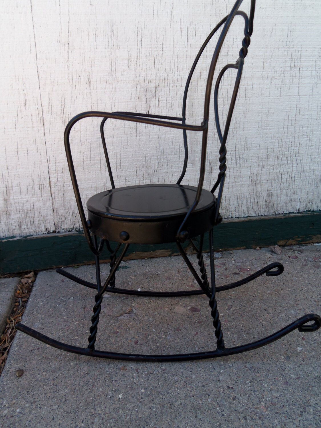 Vintage Wrought Iron Doll Sized Rocker - Etsy
