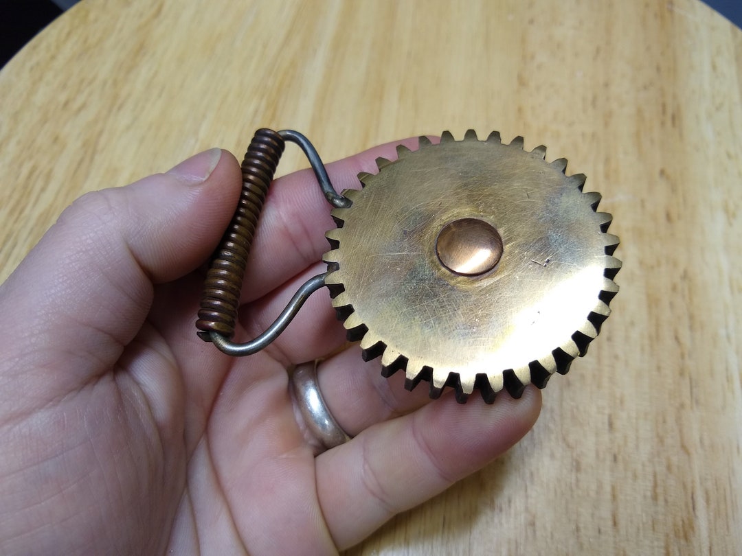 CHUNKY Steampunk SOLID Brass Gear Belt Buckle - Etsy