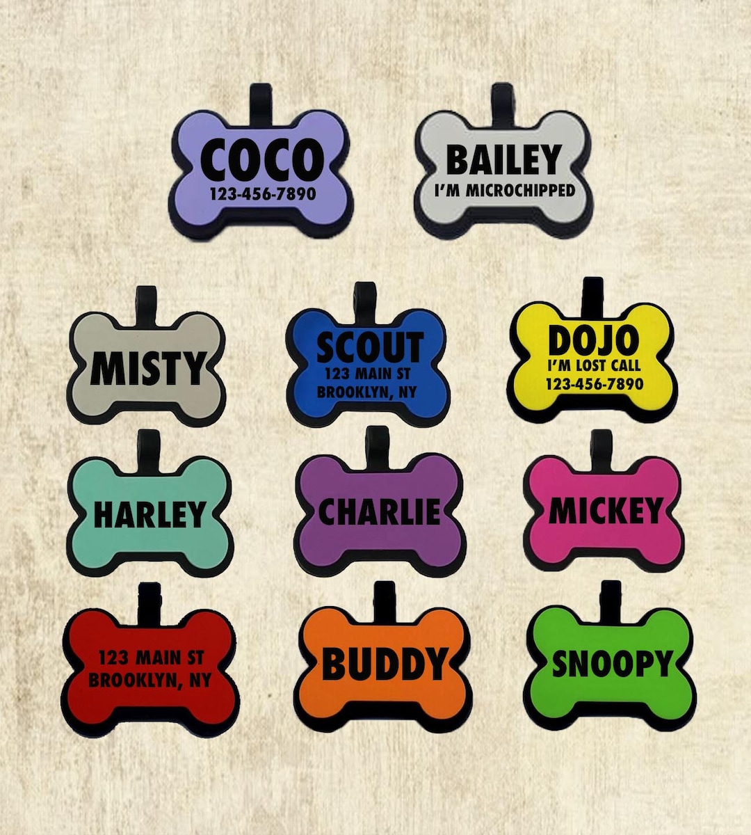 Silicone Dog Tag, Silent Dog Tag, Custom Dog Tag, Soundless Dog Tag ...