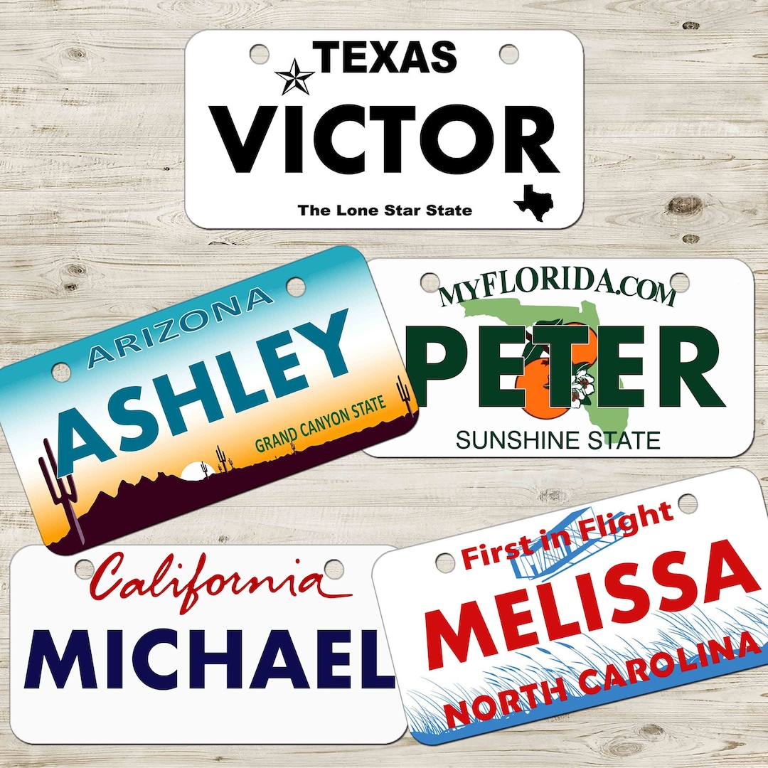 Mini State License Plate Personalized 3x6 Bike Plate Bicycle Plate - Etsy