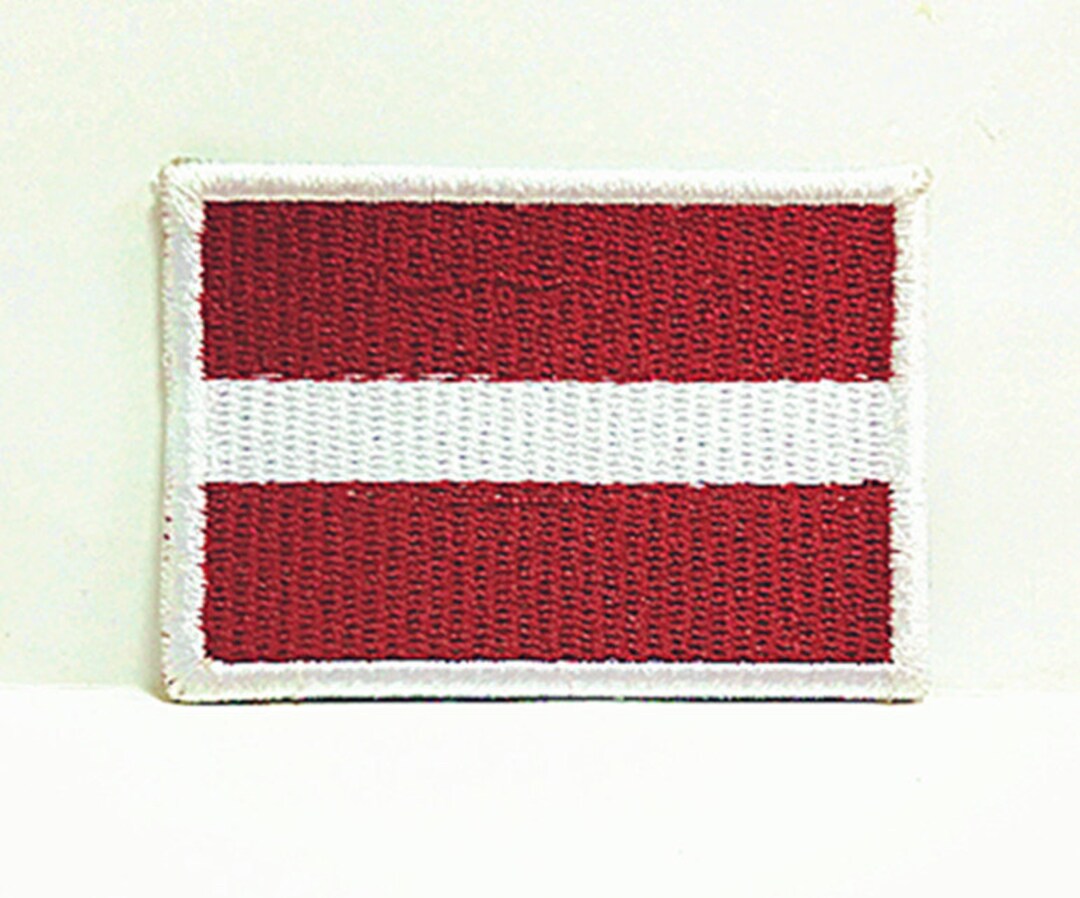 Latvia Flag World Flag Patch 6 X 4 Cm Embroidered Applique - Etsy
