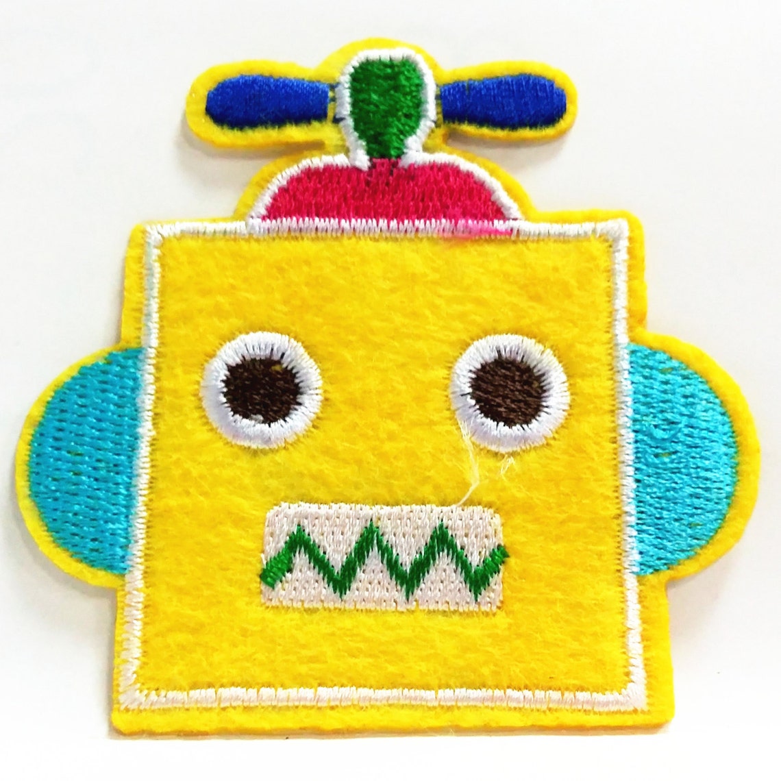 Cartoon Yellow Robot 7 X 7 Cm Kids Embroidered Patch Iron on | Etsy