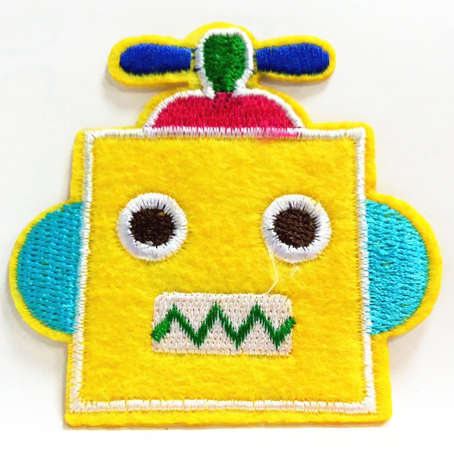 Cartoon Yellow Robot 7 X 7 Cm Kids Embroidered Patch Iron on | Etsy