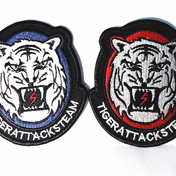 Blue and White Tiger Patch - Etsy