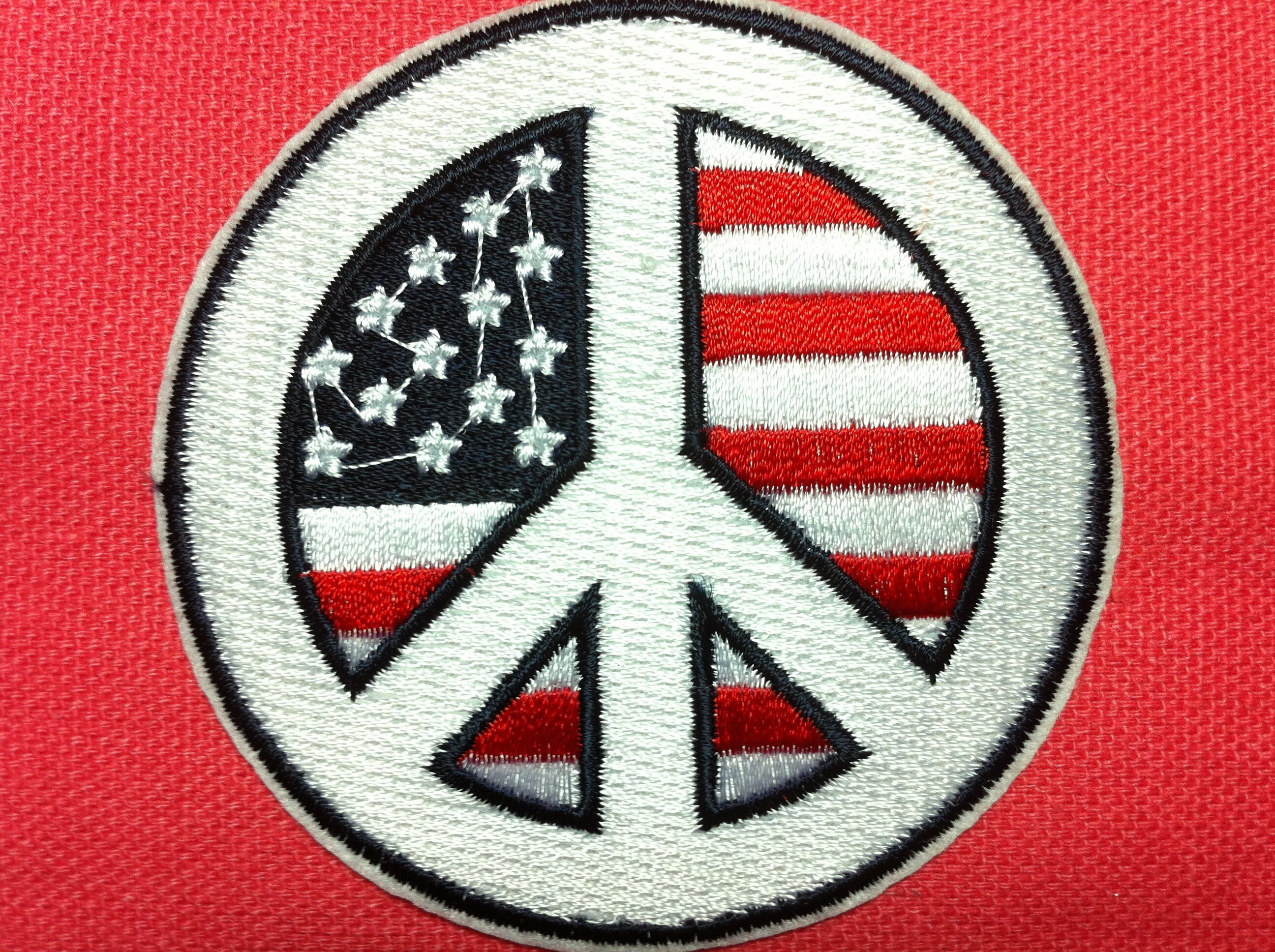 USA Flag Peace Sign 7.5 X 7.5 Cm Embroidered Applique Iron | Etsy