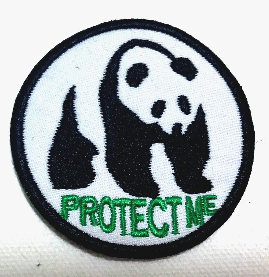 Cutie Panda Protect Me 6 X 6 Cm Embroidered Applique Kids Iron on Patch ...