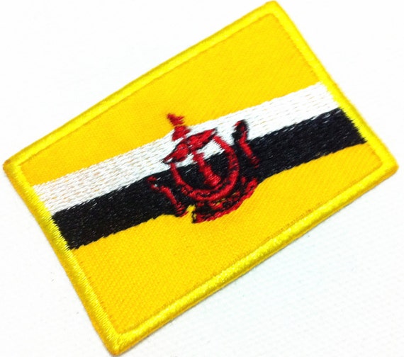 Brunei Flag World Flag Patch 6 X 4 Cm Embroidered Applique | Etsy