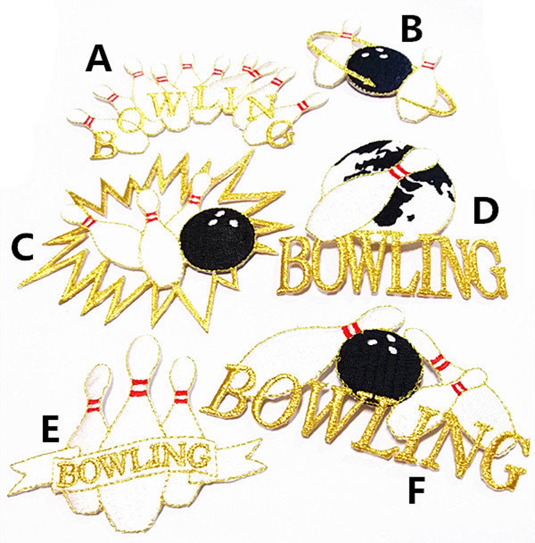 Punk Patch Bowling White Black Gold Rock Embroidered Applique Iron on ...