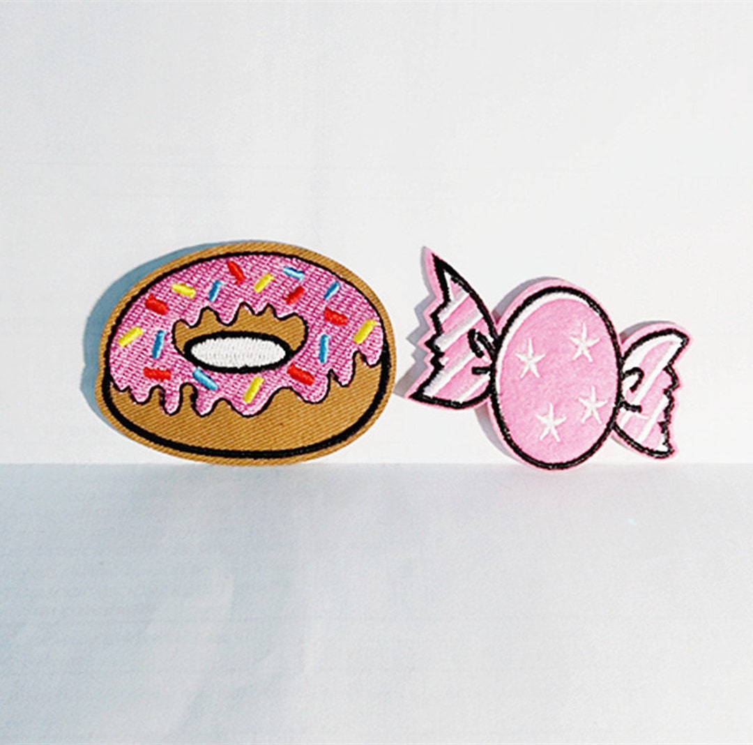 Cutie Pink Donuts Candy Sweet Kids Patch Embroidered Applique Iron on ...