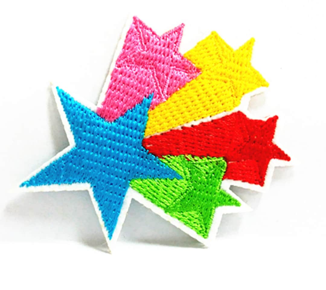 Punk Rainbow Color Star Kid's Patch 6cm X 7cm Embroidered Iron on ...
