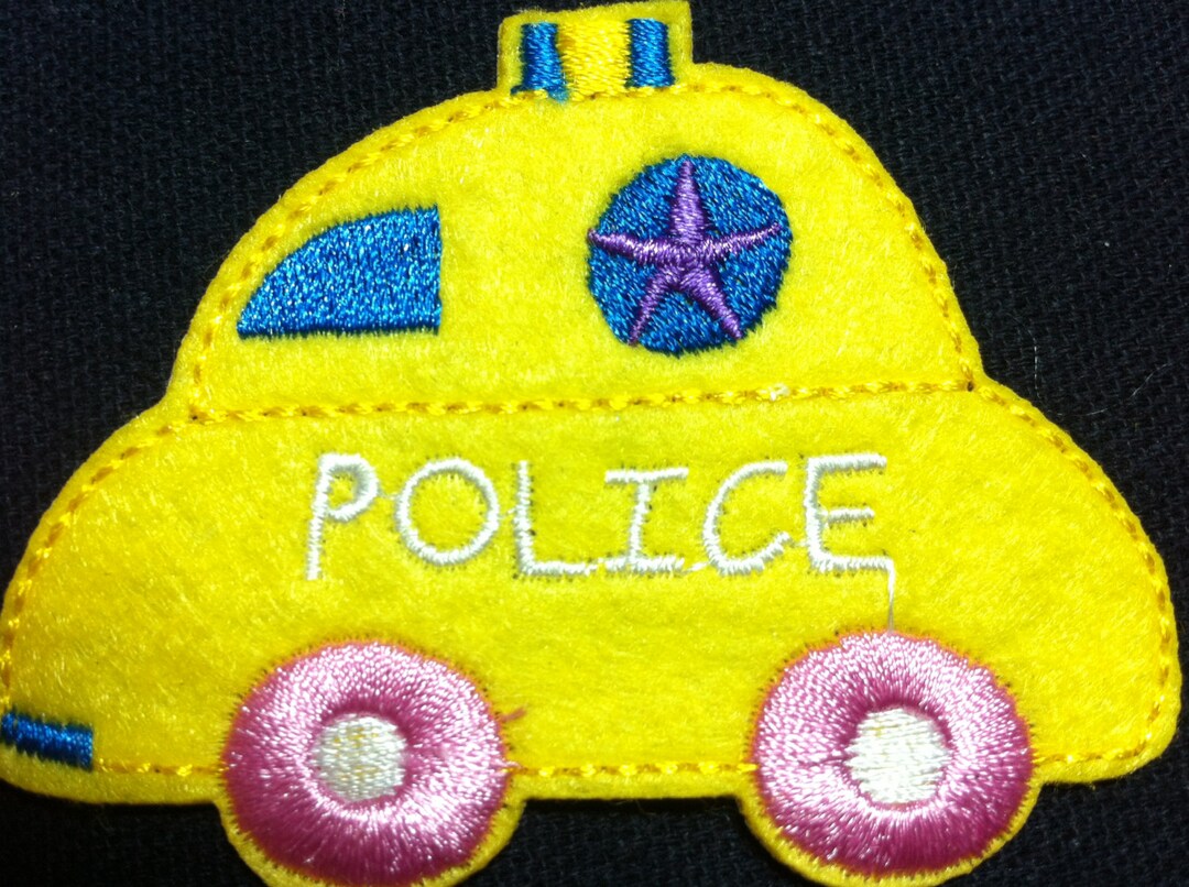 Lot of 2 Pieces Yellow Police Car 7.5 X 6 Cm Embroidered Iron on ...
