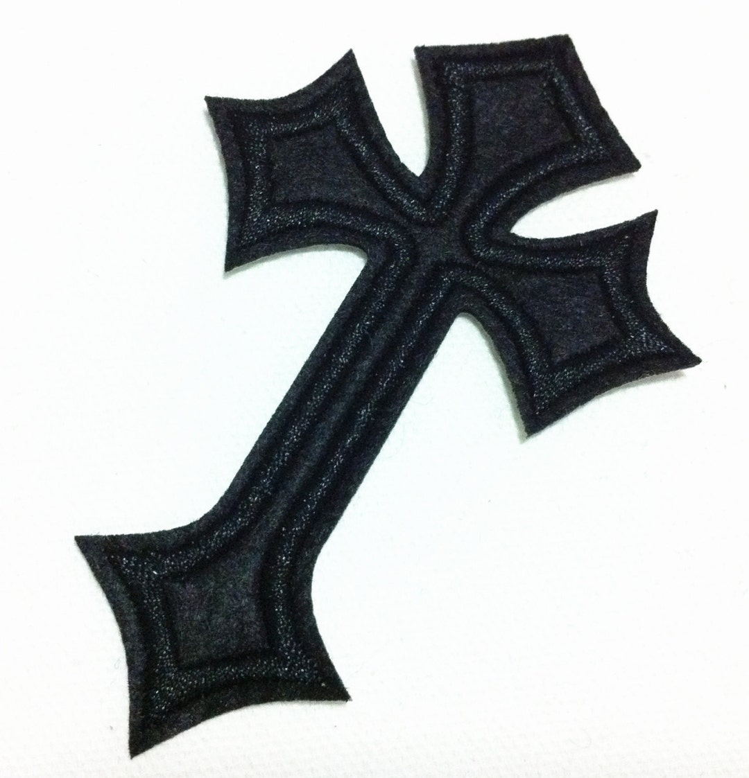 Punk Black Jesus Cross 6.5 X 10 Cm Embroidered Applique Iron on Patch ...