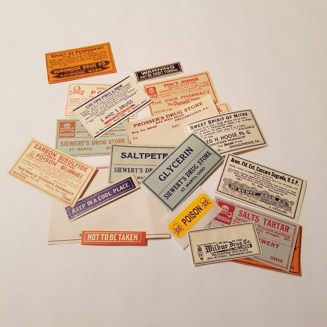Vintage Pharmacy Labels RX Apothecary Labels Poison Drug | Etsy