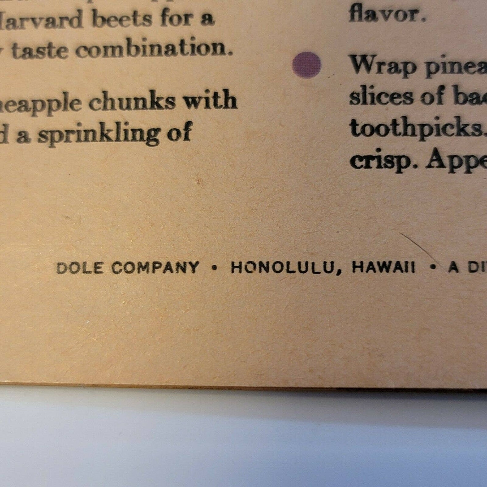 The Pineapple Cookbook Booklet Dole Company Hawaii Vintage Advertising ...