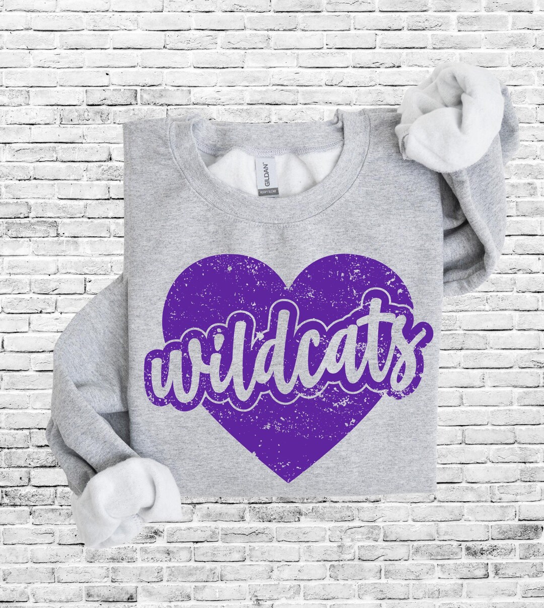 Wildcats Grunge Heart 2 Color Options PNG 300dpi Digital Design ...