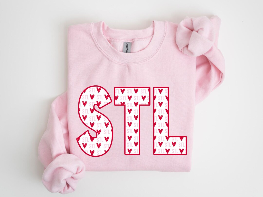 St Louis STL Hearts Pink PNG 300dpi Digital Design Sublimation DTF ...
