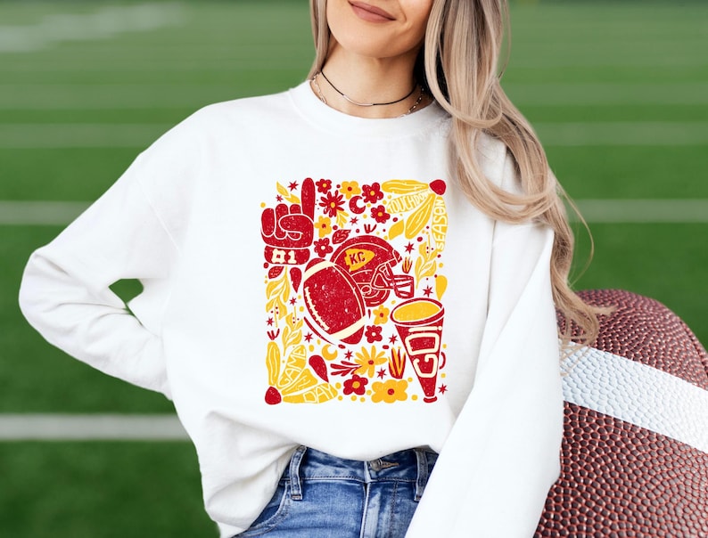 Kansas City Abstract Football Floral - PNG 300dpi - Digital Design ...