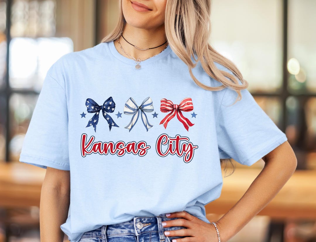 Kansas City July Bows | PNG | 300dpi | Digital Design | DTF Screen ...