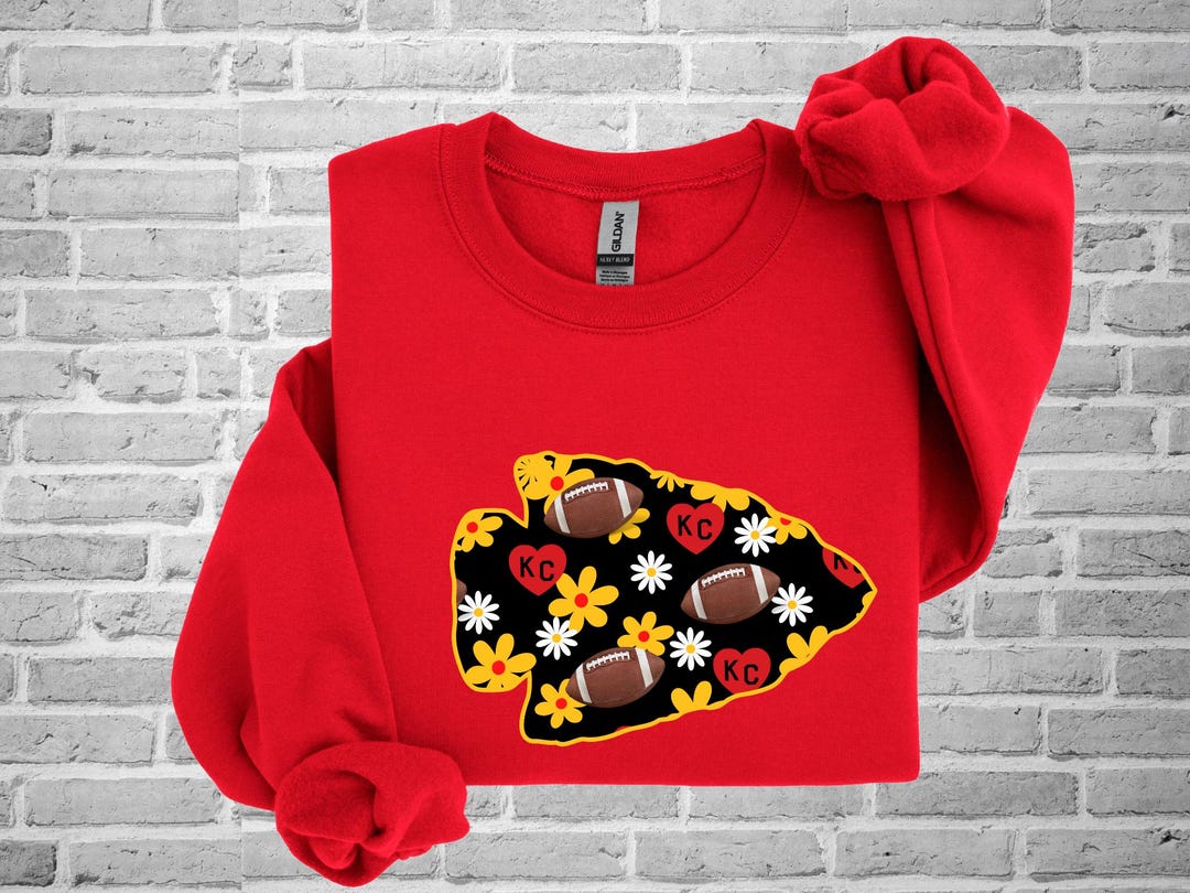 KC Football Floral Arrow Gold Outline - PNG 300dpi - Digital Design ...
