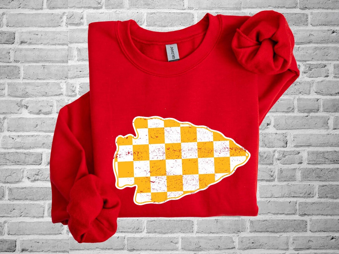 Checkered Distressed Arrow Golden Yellow White Retro Kansas City - PNG ...