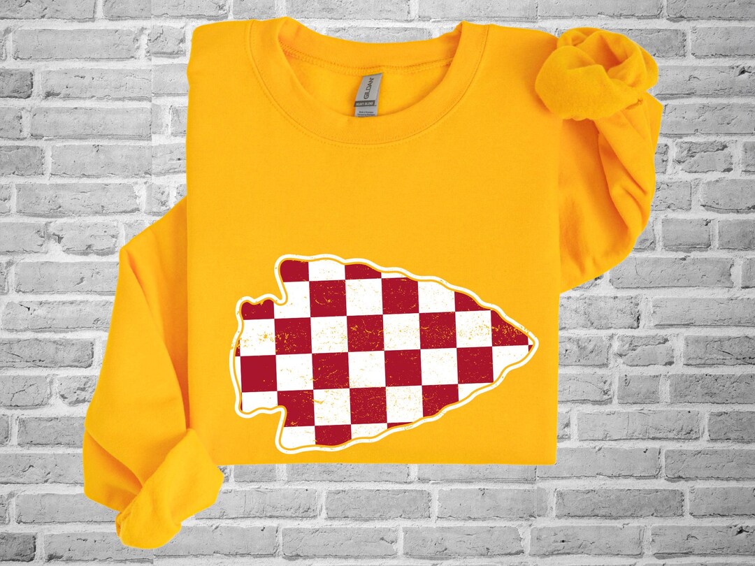 Checkered Distressed Arrow Red Yellow White Retro Kansas City - PNG ...