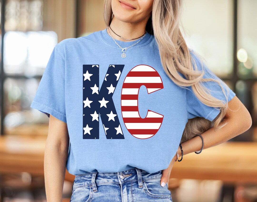 KC Kansas City American Flag | PNG 300dpi | Digital Design | DTF ...