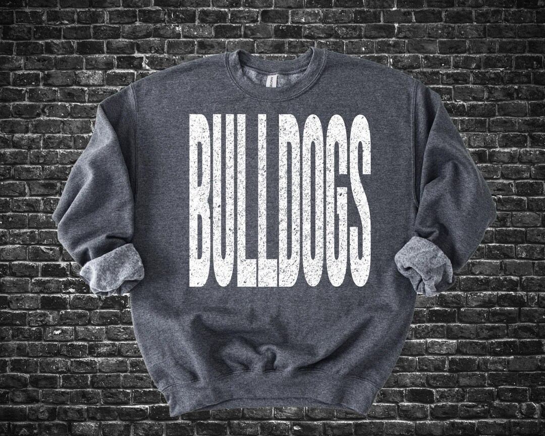 Bulldogs Tall Distressed Oversized School Mascot | PNG 300dpi | Digital ...