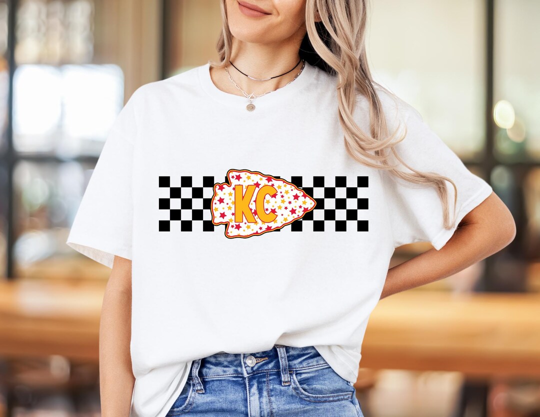KC Arrow With Stars Black Check Retro 300dpi Digital Design Dtg DTF ...